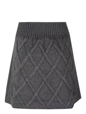 JIL SANDER Knitted Mini Skirt - Grey