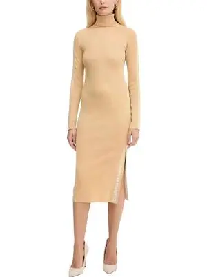 ELISABETTA FRANCHI Roll-Neck Long Sleeve Dress