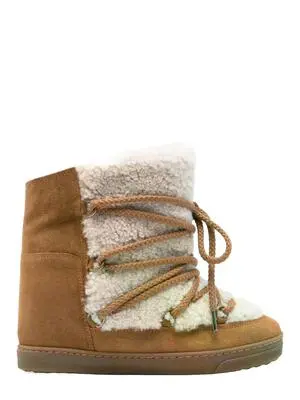 Isabel Marant Nowles Shearling Ankle Boots - Brown