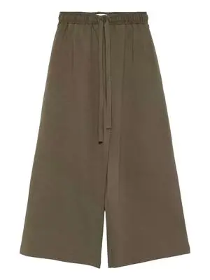PSOPHIA Wide-leg Cropped Trousers - Green