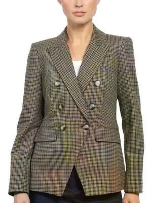 Veronica Beard Miller Dickey Checked Blazer - Brown