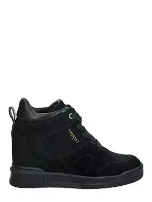 TWINSET Suede High-top Sneakers - Black