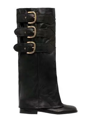 NAKED WOLFE Anchor Buckle-detail Boots - Black