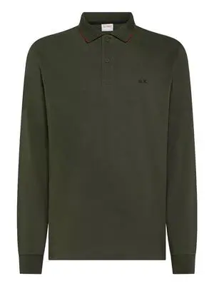 SUN 68 Long-sleeve Logo Polo Shirt - Green
