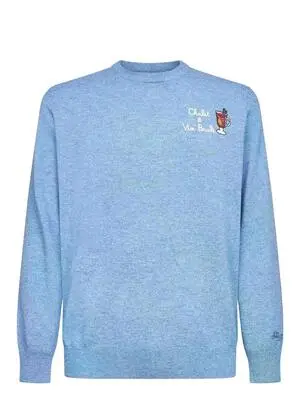 MC2 SAINT BARTH Long-sleeved Sweater With Embroidery - Blue
