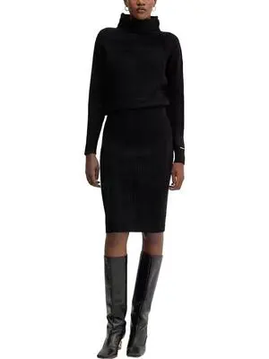 TWINSET Ribbed-knit Dress - Black