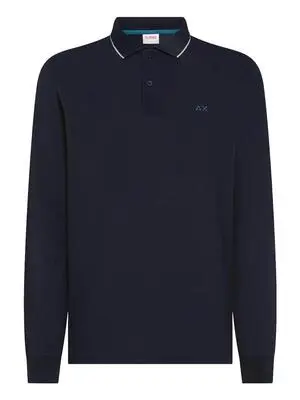 SUN 68 Long-sleeve Polo Shirt - Blue