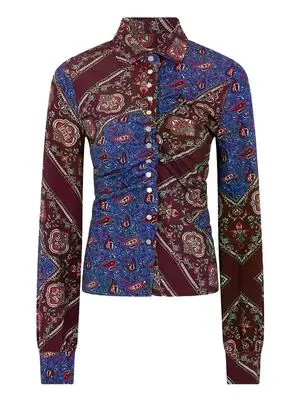 Rabanne Paisley-print Shirt - Purple