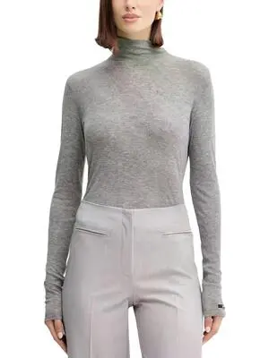 Elisabetta Franchi Buttoned Roll-neck Knitwear - Grey