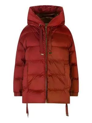 Max Mara Felice Hooded Puffer Coat - Red