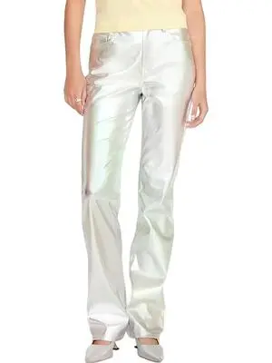 Staud Metallic-effect Trousers - Silver