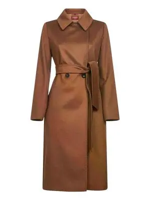 Max Mara Double-breasted Belted Coat - Brown