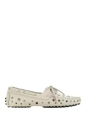 Gimaguas Eyelet Detail Boat Shoes - White