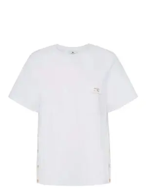 Elisabetta Franchi Buttoned Pocket T-shirt - White