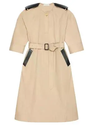 Givenchy Belted Cotton Dress - Neutrals