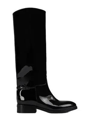 LE SILLA Charlotte Patent Leather Boots - Black