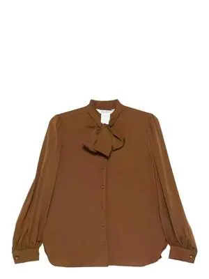 Max Mara Bow-detailing Buttoned Blouse - Brown