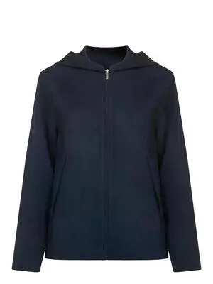 Max Mara Roland Hooded Zip Coat - Blue