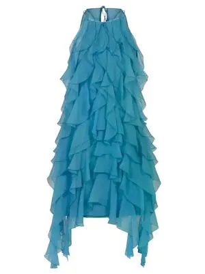 Alberta Ferretti Ruffled Mini Dress - Blue