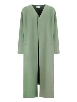 THE ROW Priske V-neck Wool Coat - Green