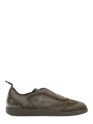 Santoni Panelled Leather Sneakers - Neutrals