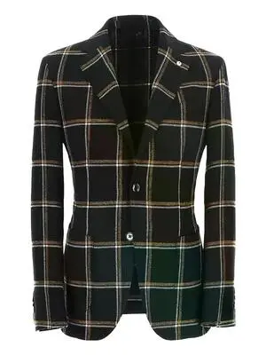L.B.M. 1911 Checked Single-breasted Blazer - Black