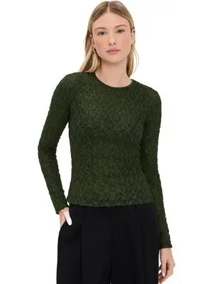 Rag & Bone Ellie Lace Long Sleeve Tee - Army