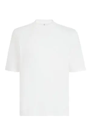 Brunello Cucinelli Cotton High-neck T-shirt - White