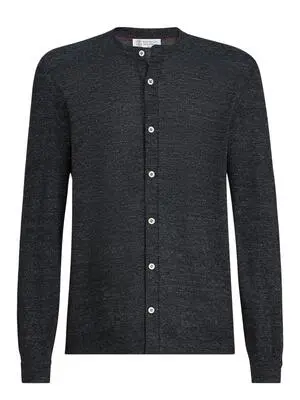 Brunello Cucinelli Linen-cotton Cardigan - Black