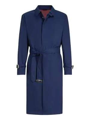 Brunello Cucinelli Wool Fresco Trench Coat - Blue