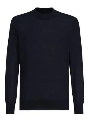 Brunello Cucinelli Silk-cotton High-neck Sweater - Blue