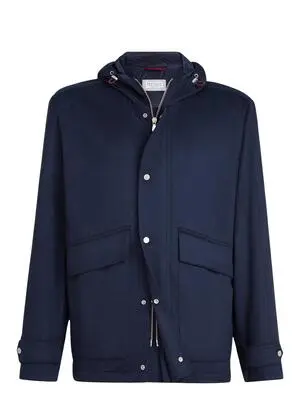 Brunello Cucinelli Cashmere Hooded Jacket - Blue