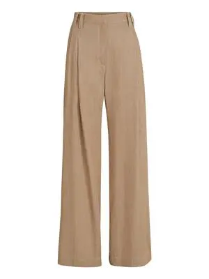 Brunello Cucinelli Pleated Wide-leg Jeans - Beige