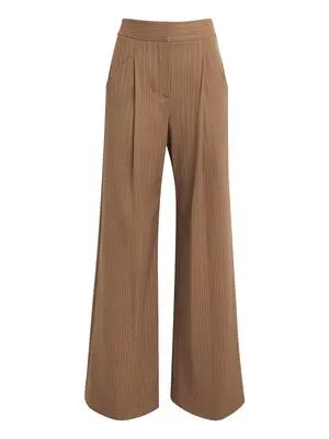 Veronica Beard Pinstriped Rimini Wide-leg Trousers - Brown