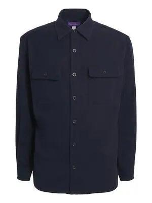 Ralph Lauren Purple Label Cotton-cashmere Overshirt - Navy