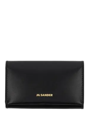 JIL SANDER Leather Keychain Clutch - Black