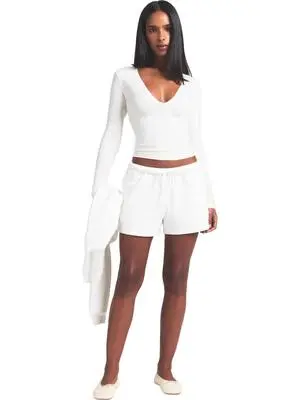 SKIMS Long Sleeve Plunge Top - Marble