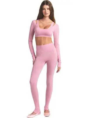 SKIMS Long Sleeve Wool Rib Super Cropped Top - Halite