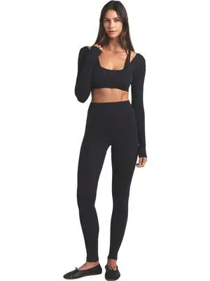 SKIMS SKIMS Long Sleeve Super Cropped Top Obsidian