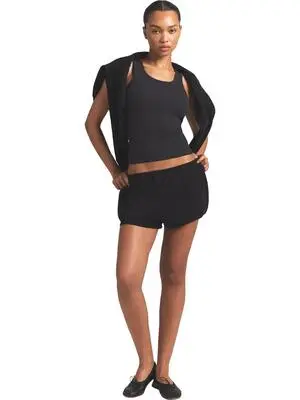 SKIMS Cotton Fleece Bubble Hem Short - Onyx