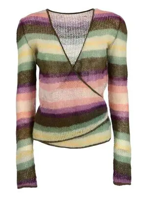 Missoni Embroidered V-neck Sweater - Brown