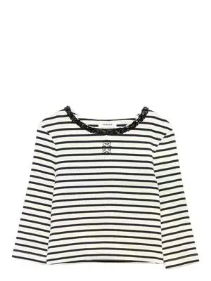Sandro Striped Pattern Top - Neutrals