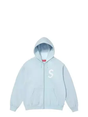 Supreme S Logo Zip-Up Hoodie Blue