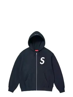Supreme S Logo Zip-Up Hoodie Blue