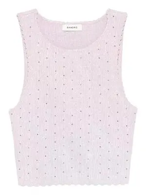 Sandro Scalloped-hem Tank Top - Purple