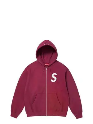 Supreme Logo Zip-up Hoodie - Red