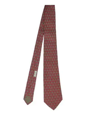 Hermès Geometric-pattern Tie - Red