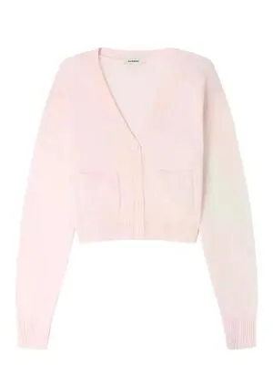 Sandro V-neck Cropped Cardigan - Pink