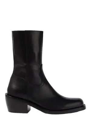 Dries Van Noten Leather Ankle Boots - Black