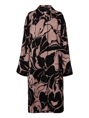 Dries Van Noten Floral Print Coat - Black